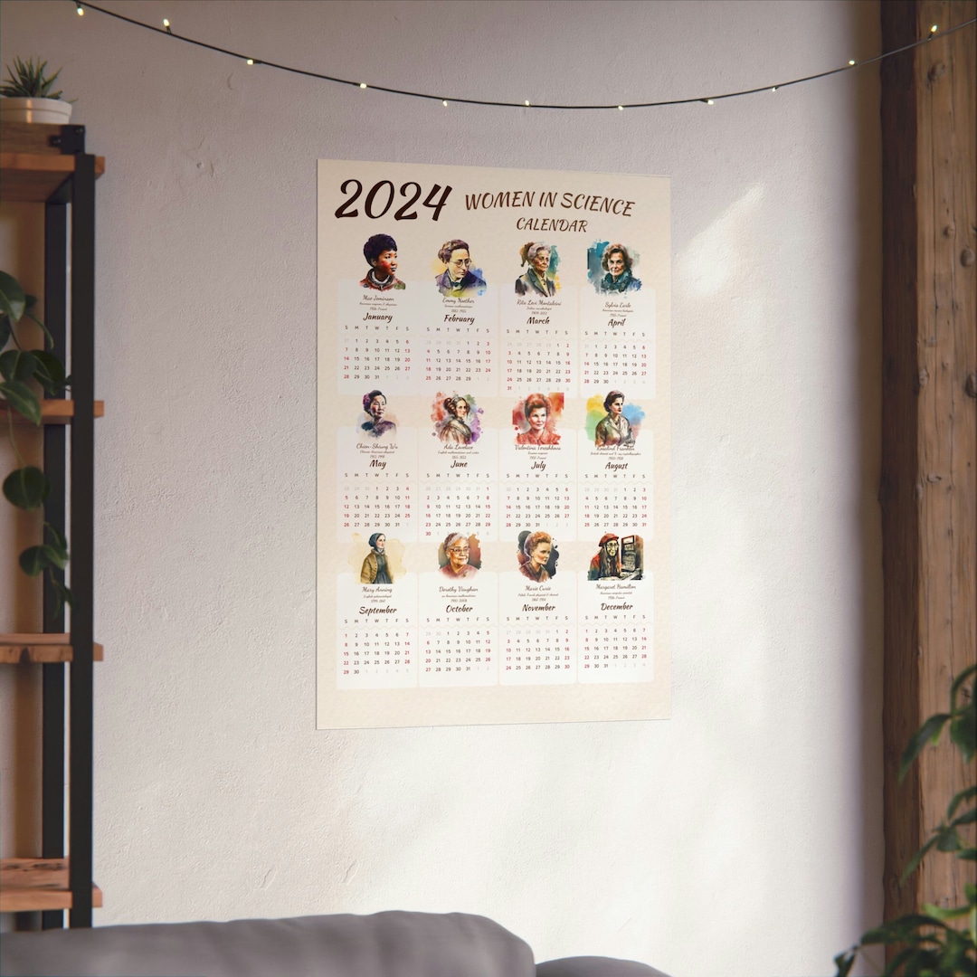 Women in Science 2024 Calendar Science Classroom Decor Watercolor Women ...