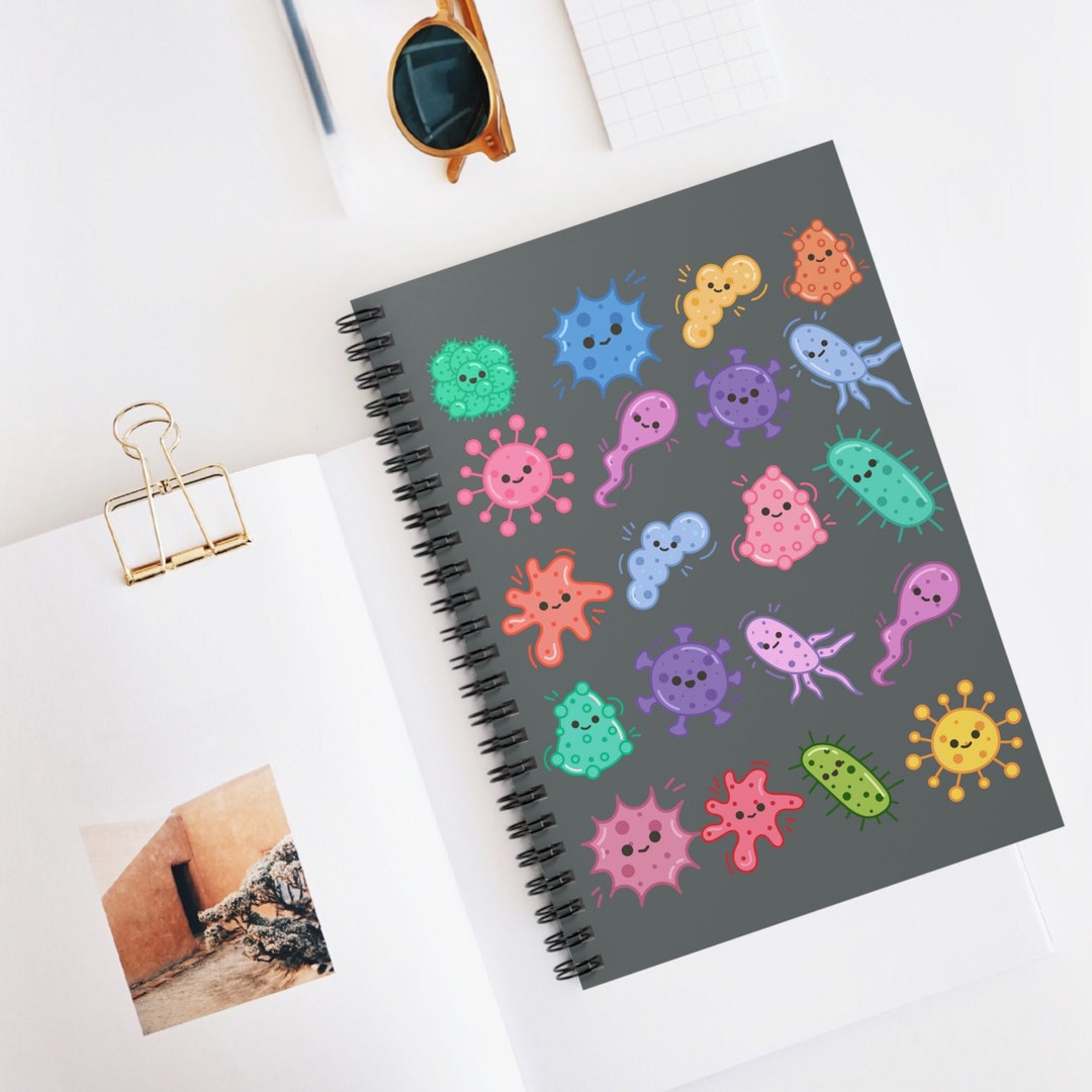 Microbiology Spiral Notebook: Kawaii Bacteria Science Gift - Etsy