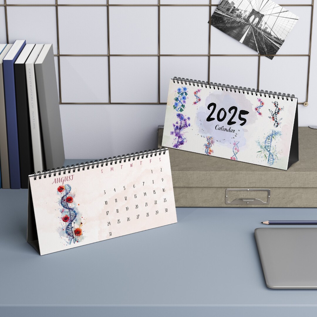 DNA Double Helix 2025 Calendar, Molecular Biology Genetics ...