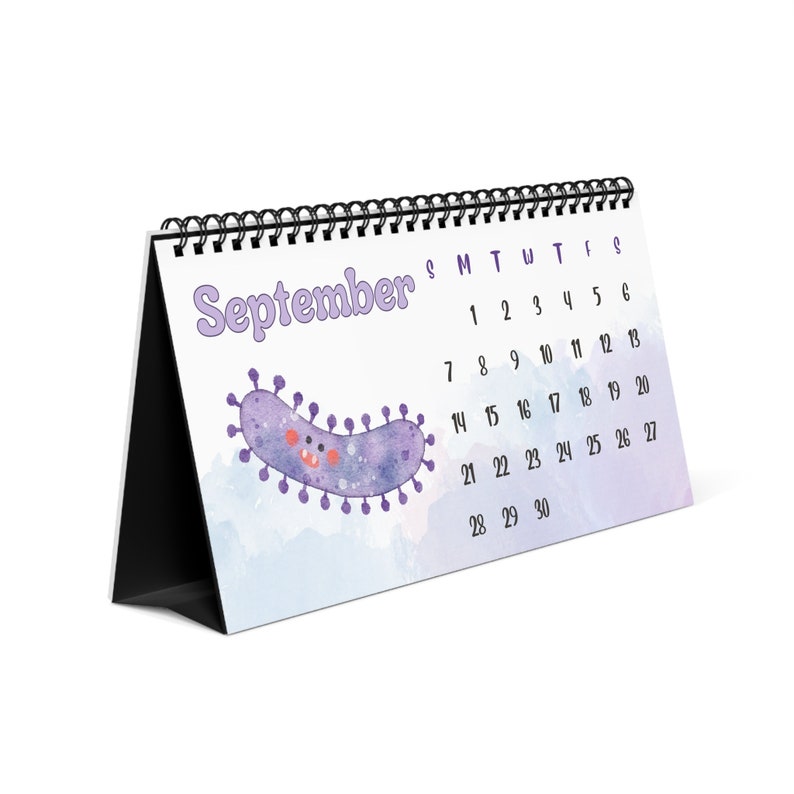 Microbiology Desk Calendar 2026: Watercolor Virus & Bacteria Art ...