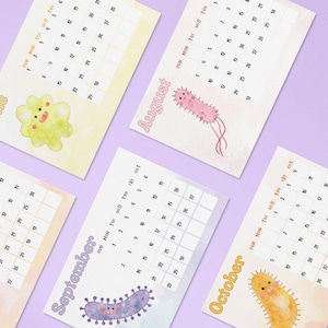 2025 Printable Microbiology Biology Art Calendar, Monthly Parasite ...