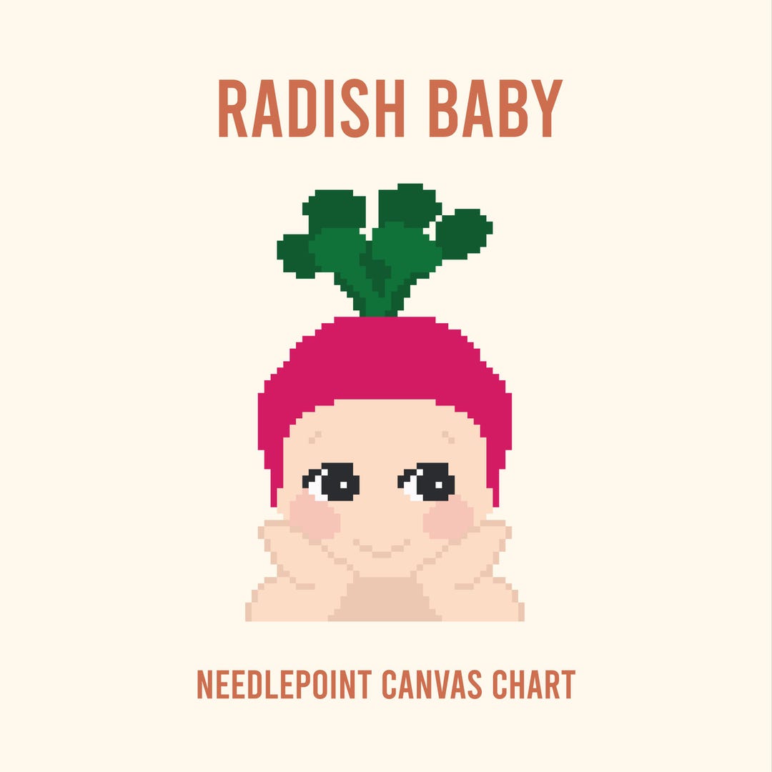 Radish Baby Needlepoint Chart - Etsy