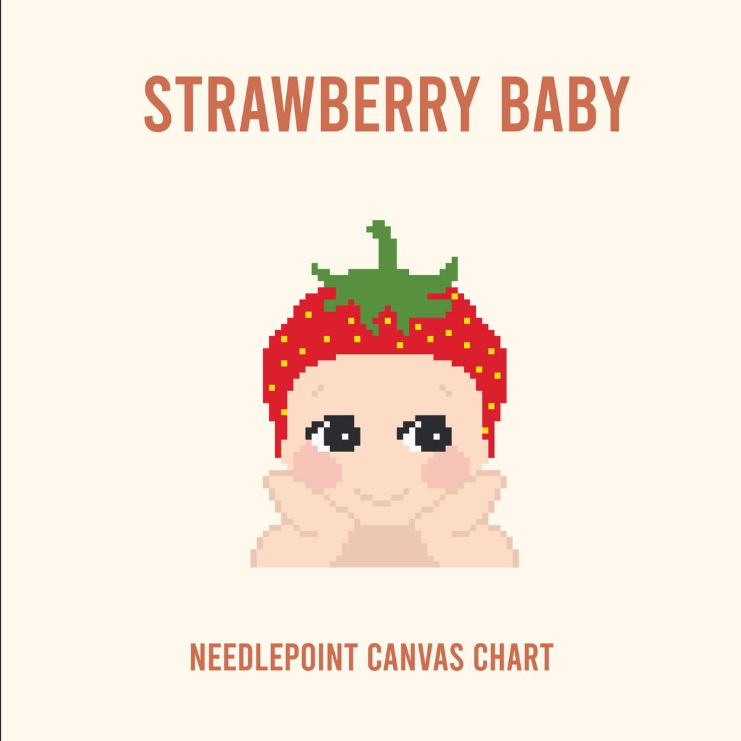 Strawberry Baby Needlepoint Chart - Etsy
