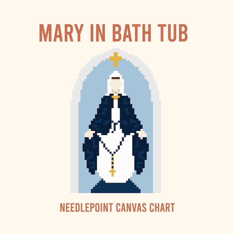 Mary in Bath Tub Needlepoint Chart - Etsy