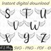 Angel Wings Monogram Alphabet SVG, PNG, PDF, Monogram Frame Alphabet ...