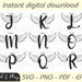 Angel Wings Monogram Alphabet SVG, PNG, PDF, Monogram Frame Alphabet ...