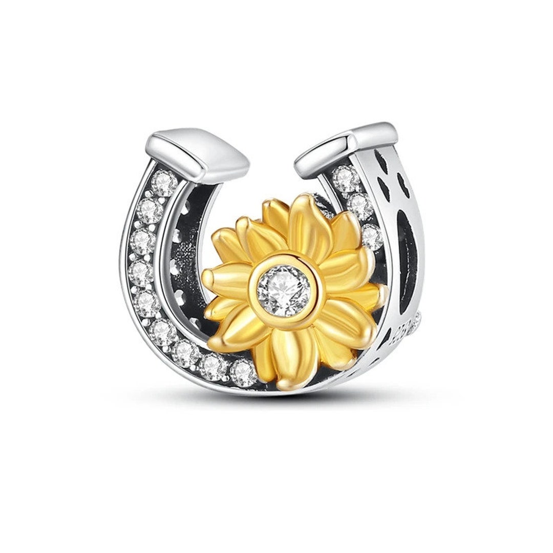 S925 Sunflower Charms for Pandora Bracelet, Sunshine Sterling Silver ...