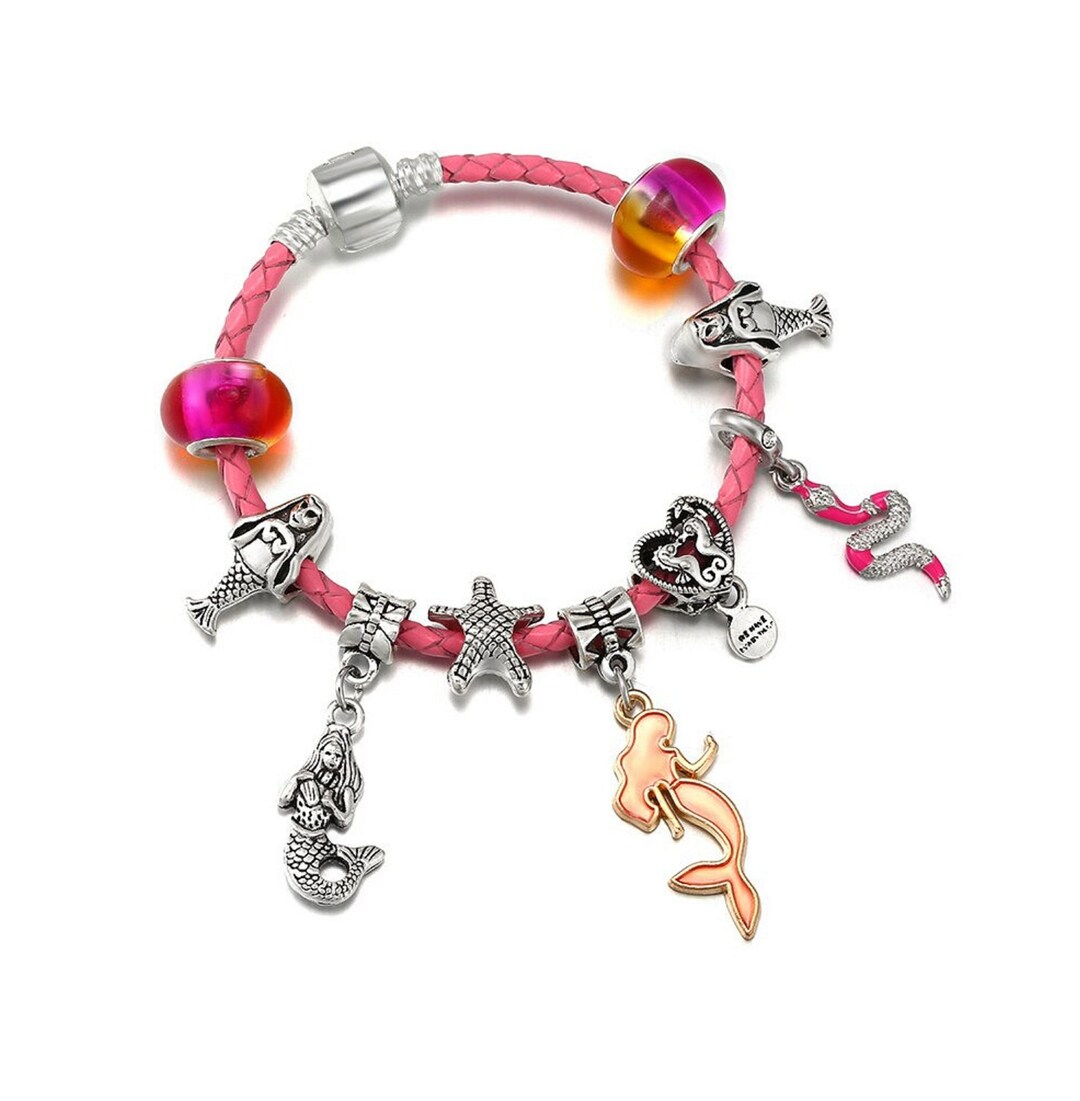 Sea Pandora Charm Bracelets With Dolphin Charm, Snake Chain Beads ...