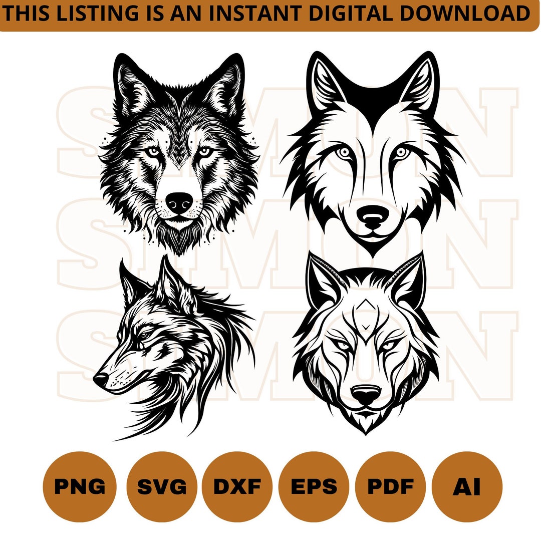 Wolf Face Svg , Wolf Cut File, Wolf Cricut , Wolf Svg File , Svg Files ...