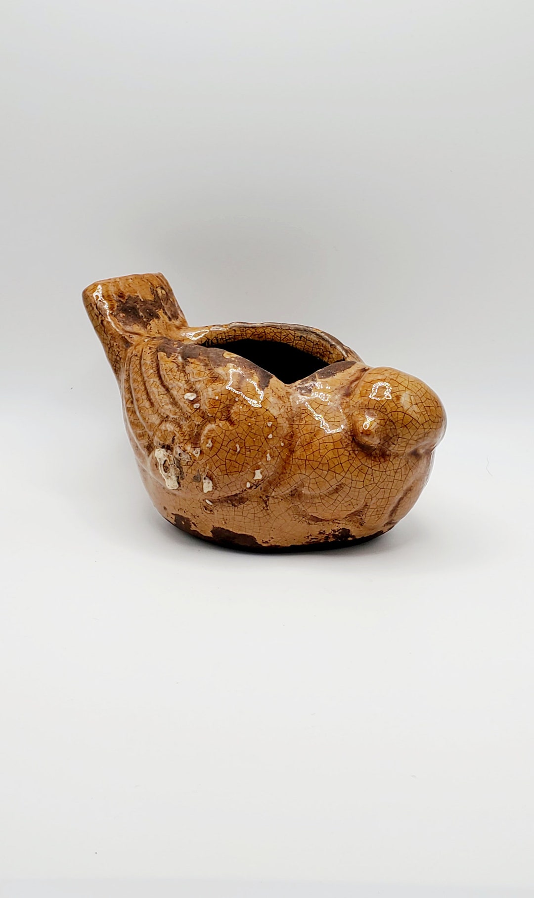 Windowsill Garden Bird Pot - Rustic Bird Cache Pot - Love Bird ...