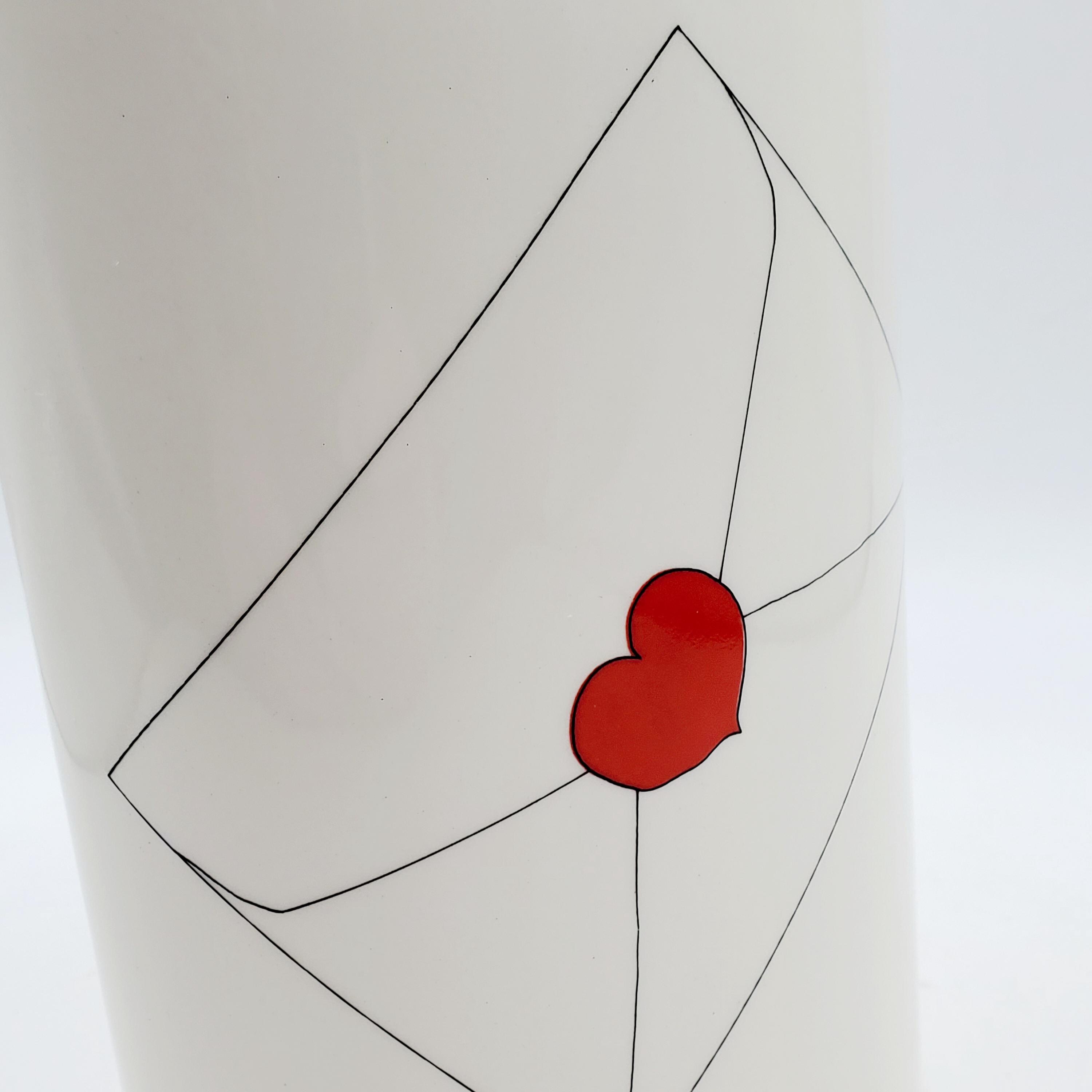 Lucy Rigg Enesco Vase – 1979 Red Lace Heart Design, Artist Signed - Etsy
