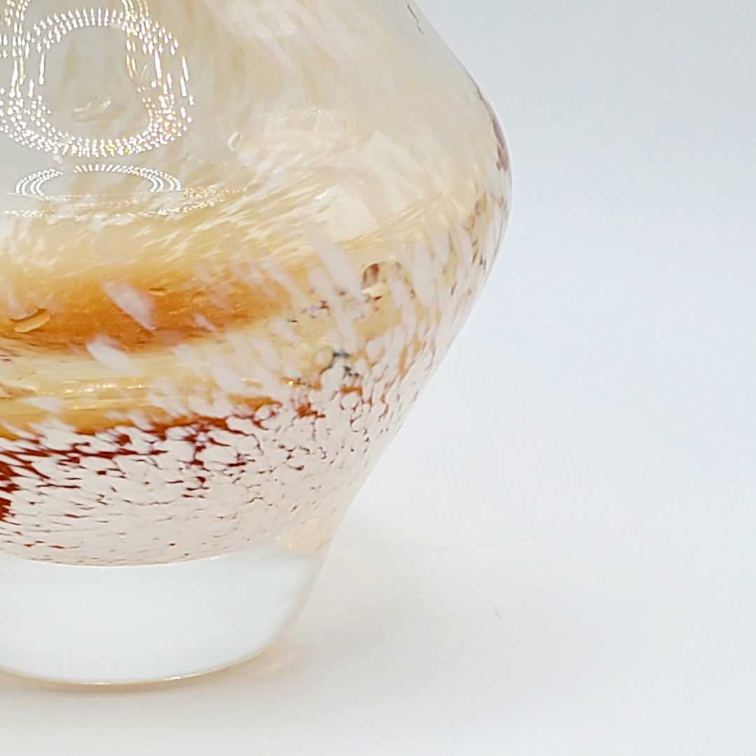 Caithness Glass From Scotland Clear, White, Apricot Colored Vase ...