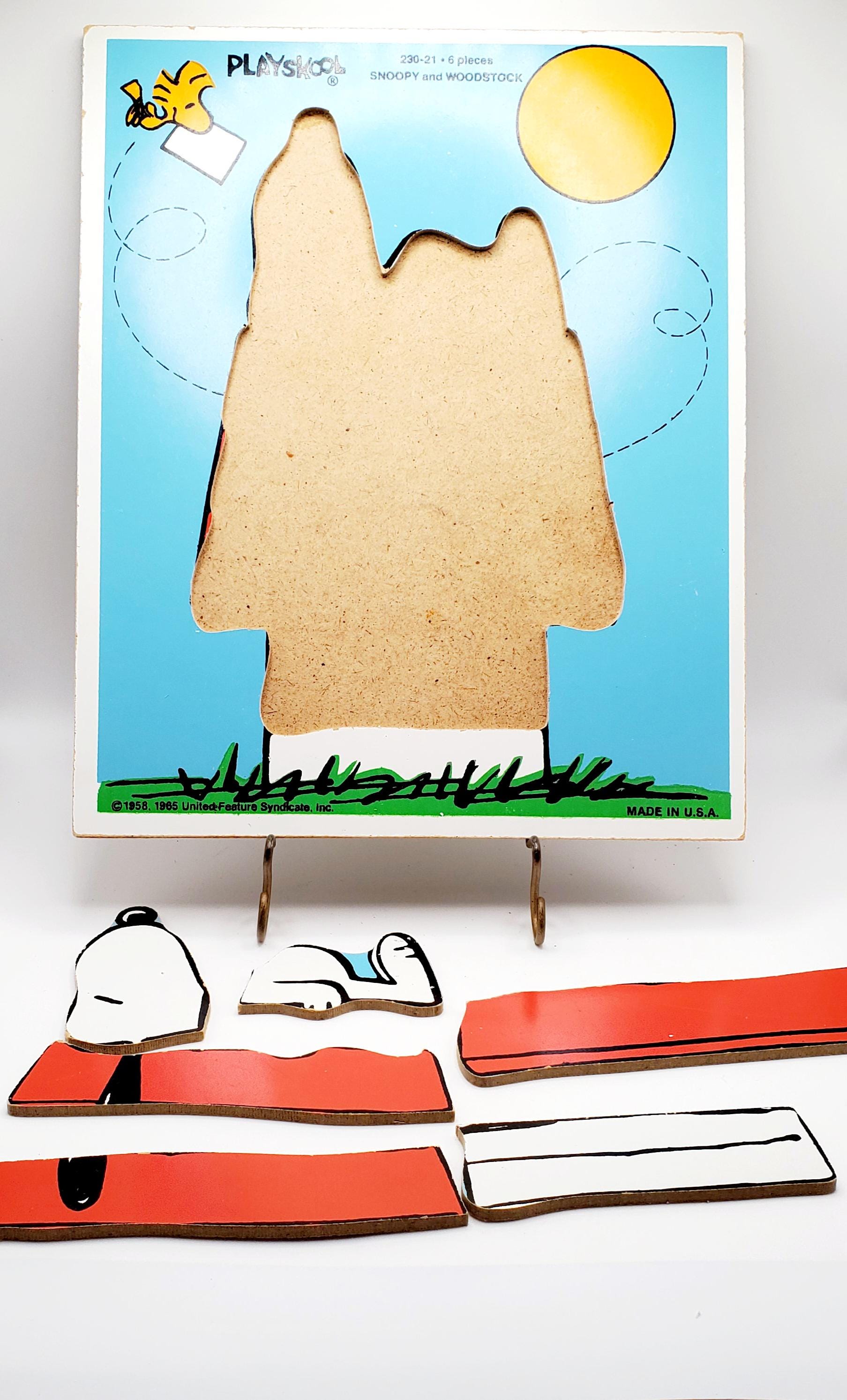 Vintage Snoopy Puzzle Snoopy and Woodstock Vintage Wooden Puzzle ...