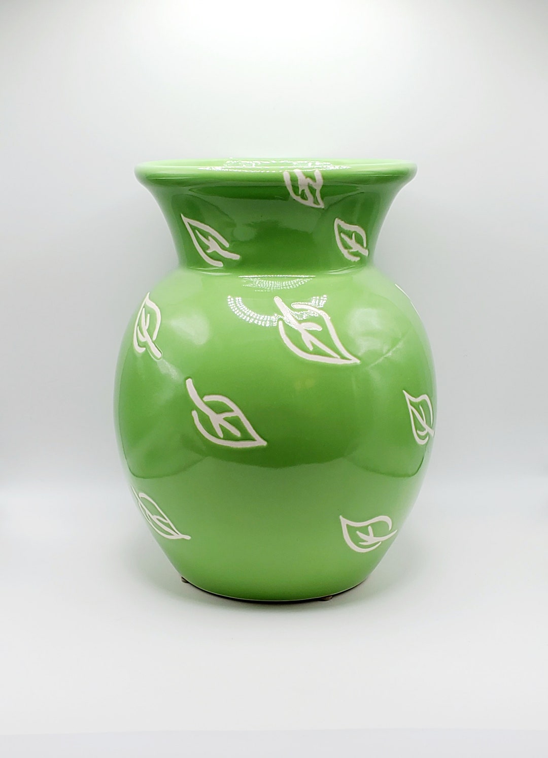 Gorgeous Spring Green Vase Large Bouquet Vase Bright Green Table Vase ...