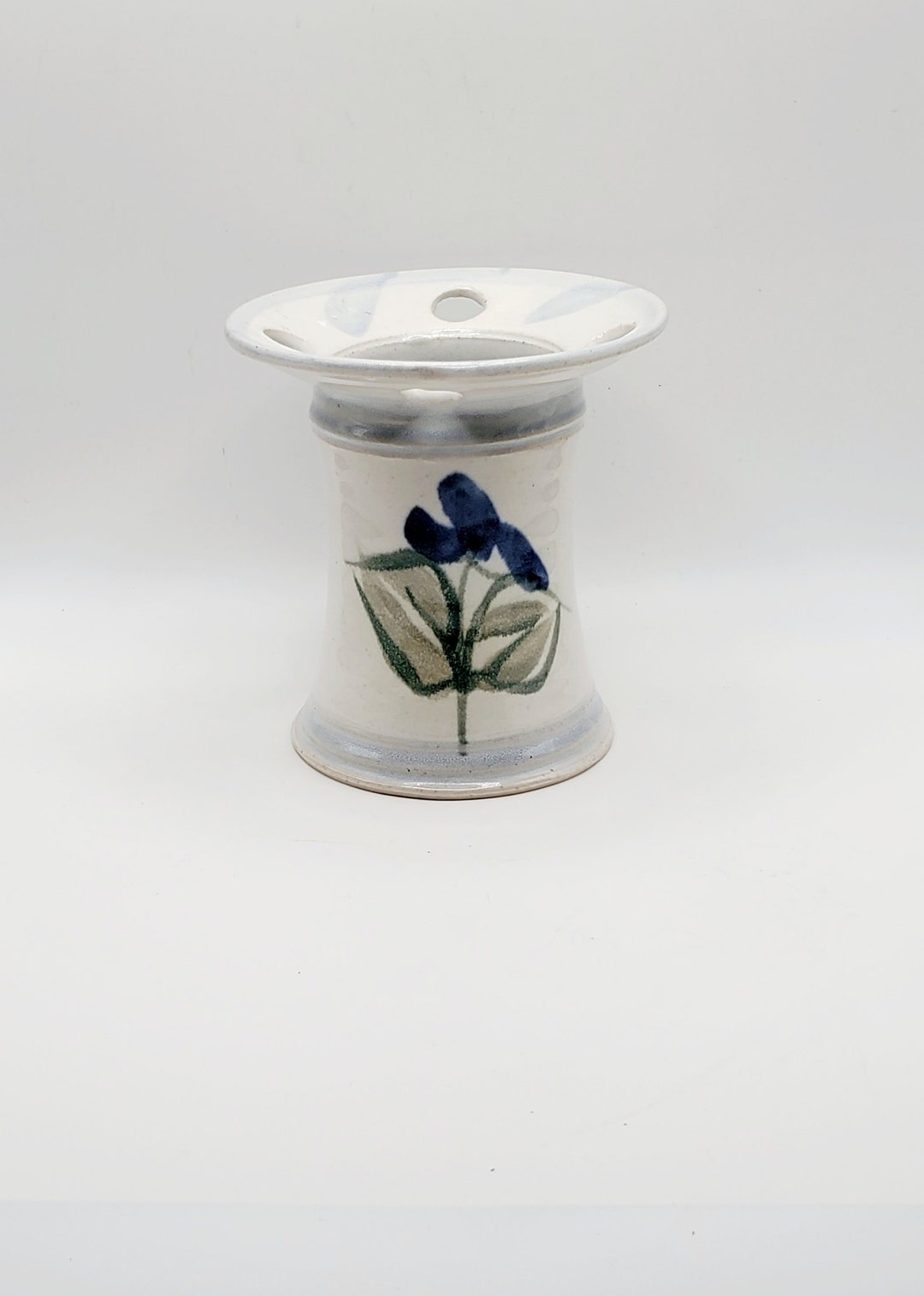 Iris Pottery Vase - Tamac Signature - Vintage White Handmade Pottery ...