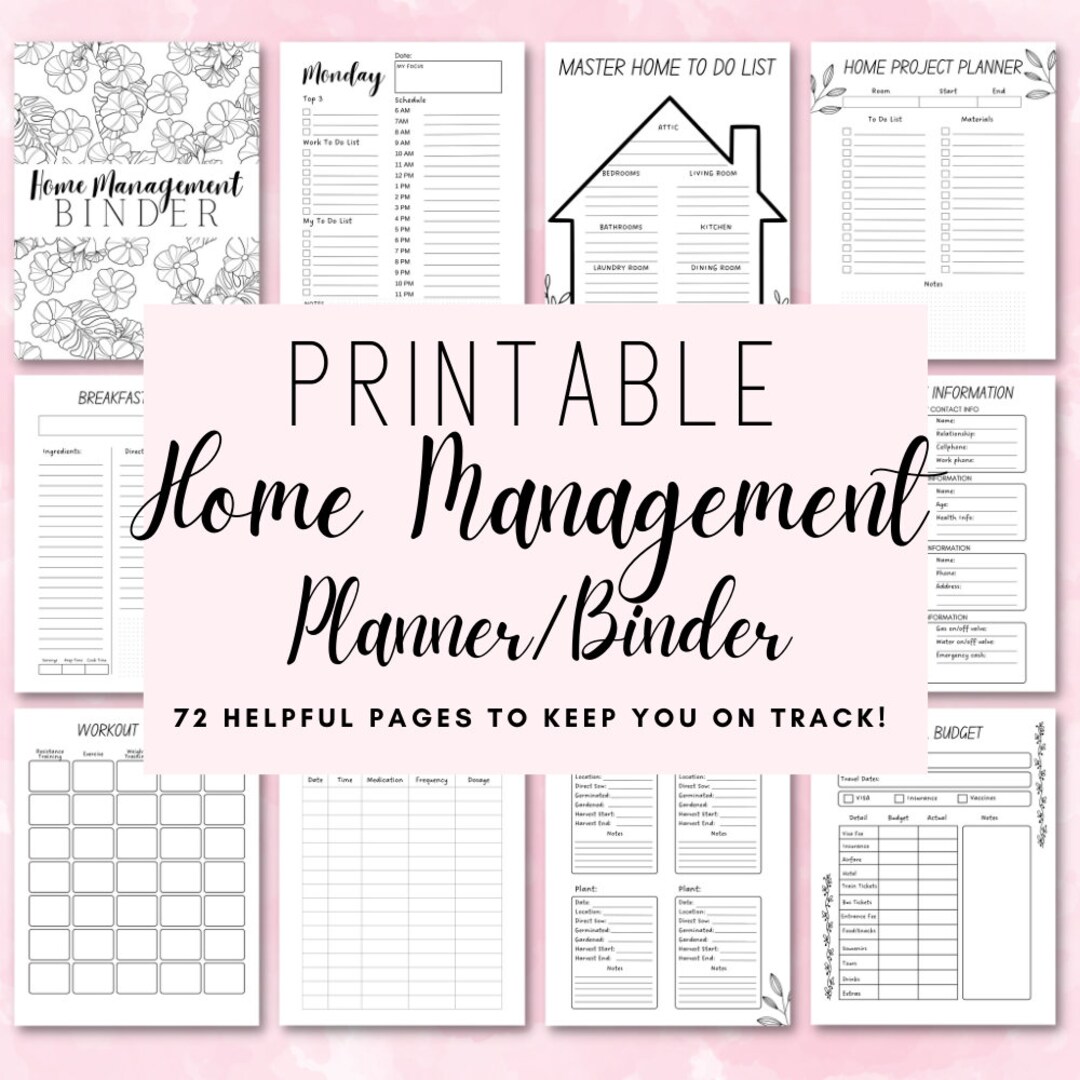 Home Management Binder, Household Binder, Home Binder, Printable ...