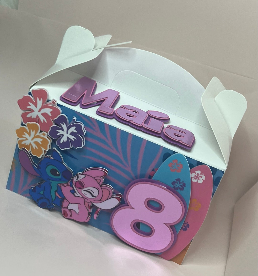 Stitch & Angel Gable Box: Party Favor Treat Box (6x3.5x3.5) - Etsy