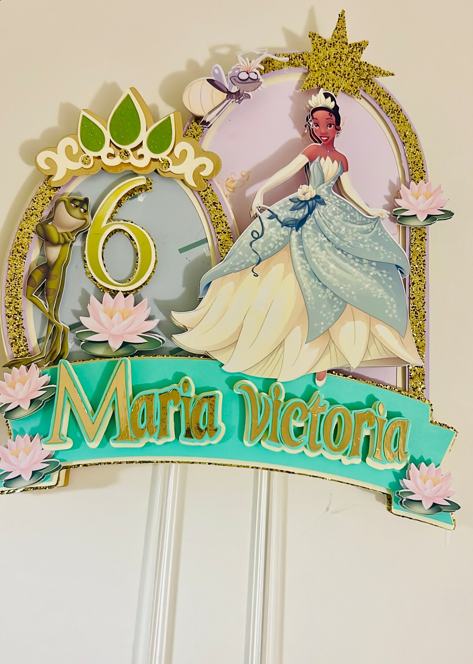 Tianna Cake Topper/ Princess Cake Topper/ the Frog and the Princess ...
