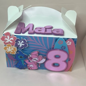 Stitch & Angel Gable Box: Party Favor Treat Box (6x3.5x3.5) - Etsy