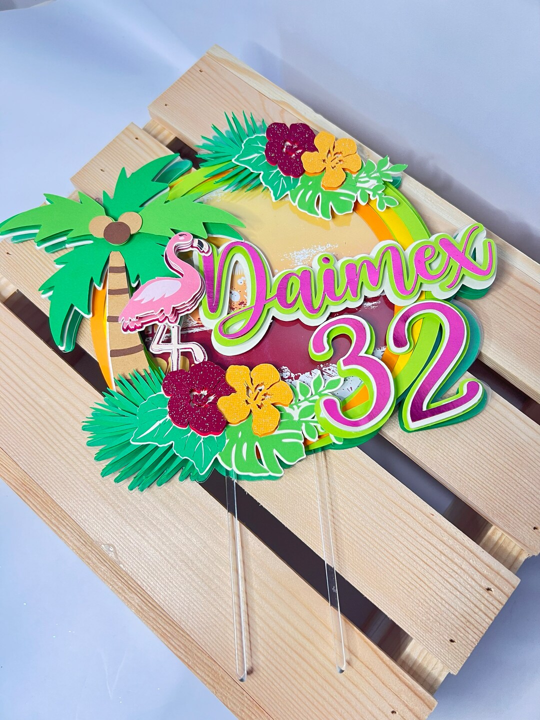 Tropical Cake Topper/ Hawai Topper/ Tropical - Etsy