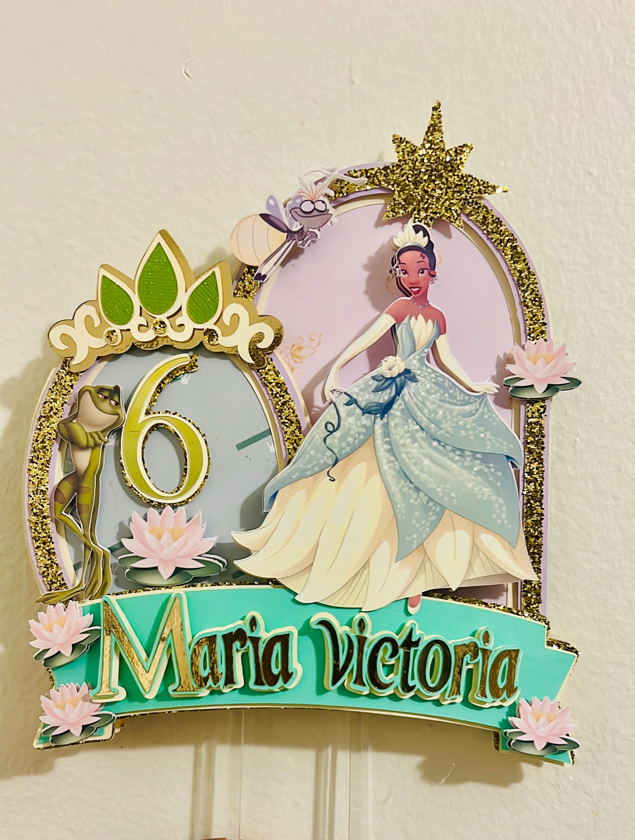 Tianna Cake Topper/ Princess Cake Topper/ the Frog and the Princess ...