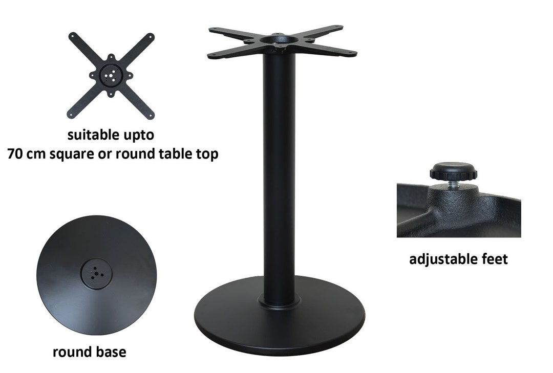 Black Premium Cast Iron Round Table Base Restaurant Cafe Pub Standard ...