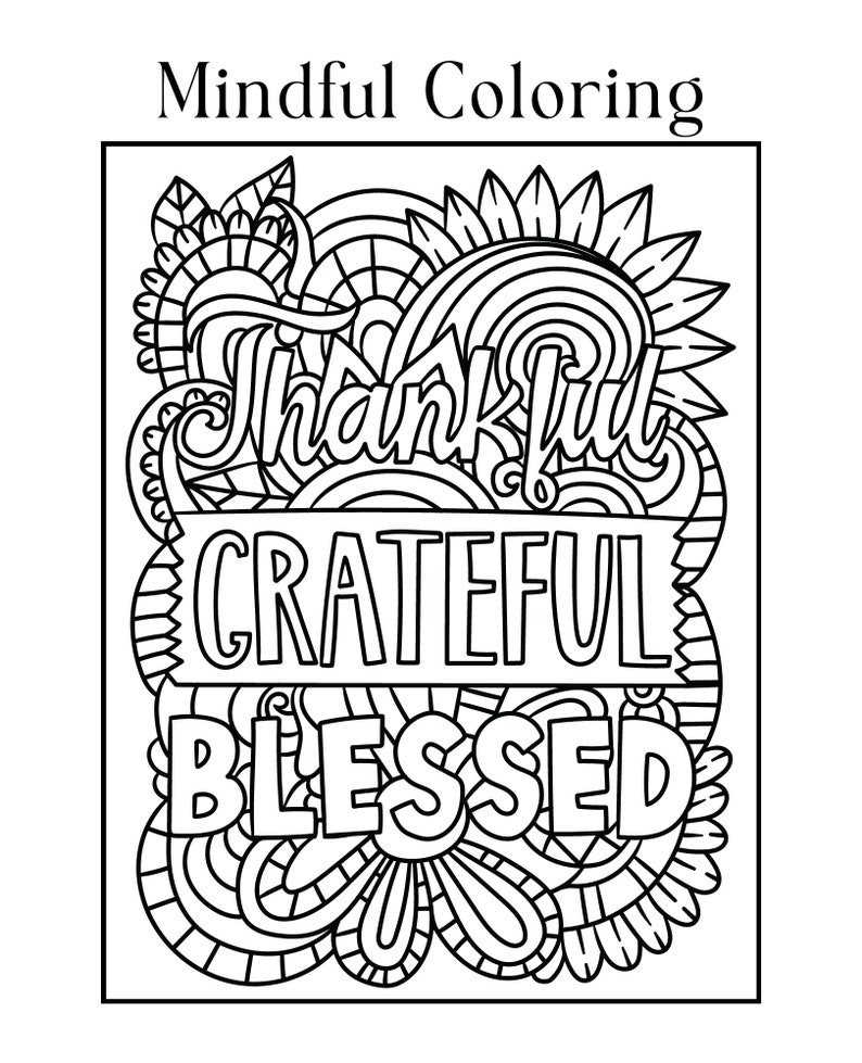 Adult Coloring, Mindful Coloring Pages - Etsy