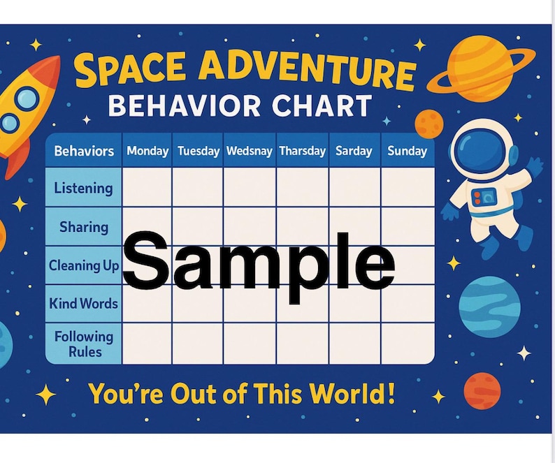Space Behavior Chart - Etsy