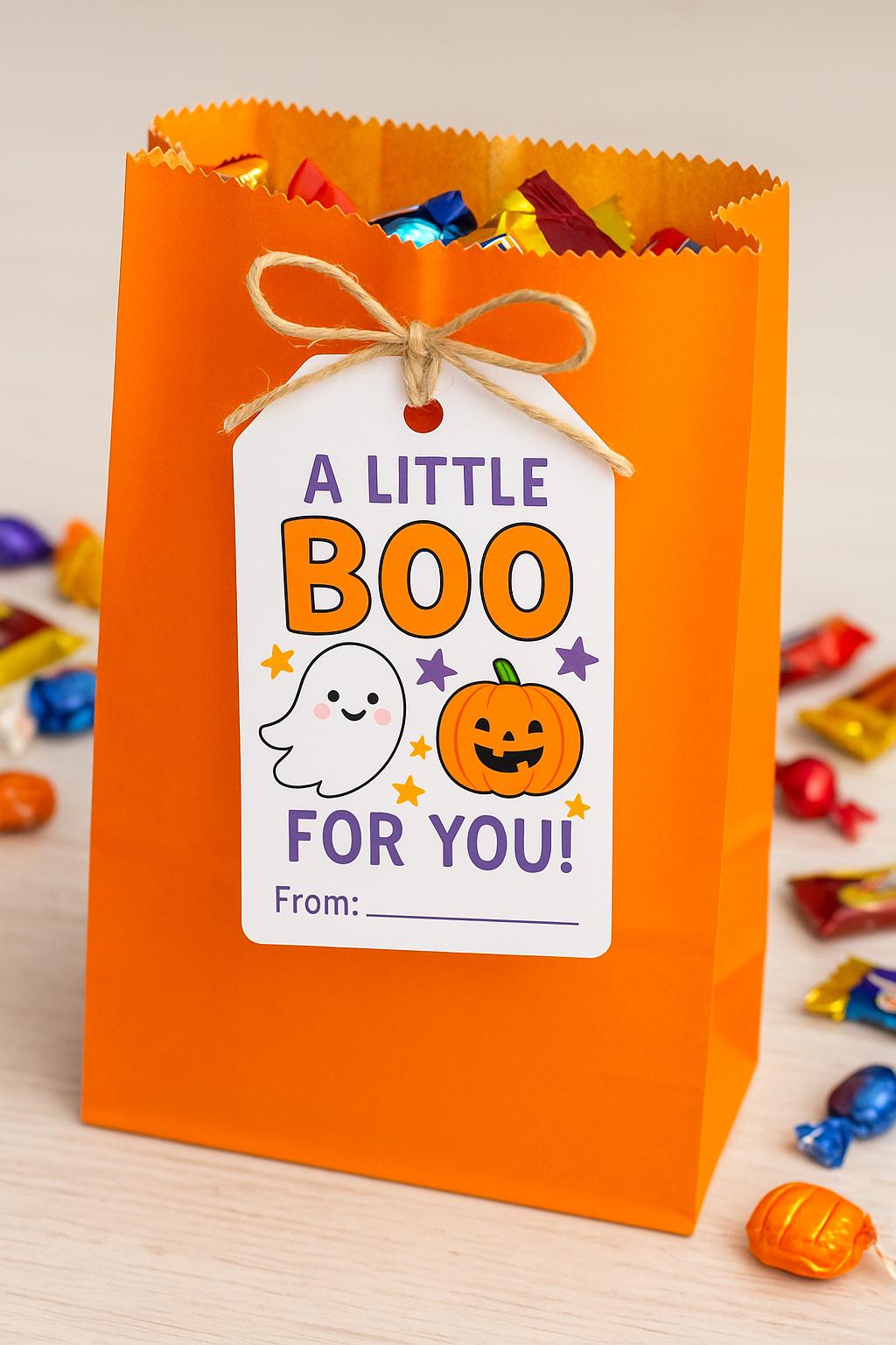 Halloween Treat Bag Tags – Printable Ghost & Pumpkin Labels (PDF) - Etsy