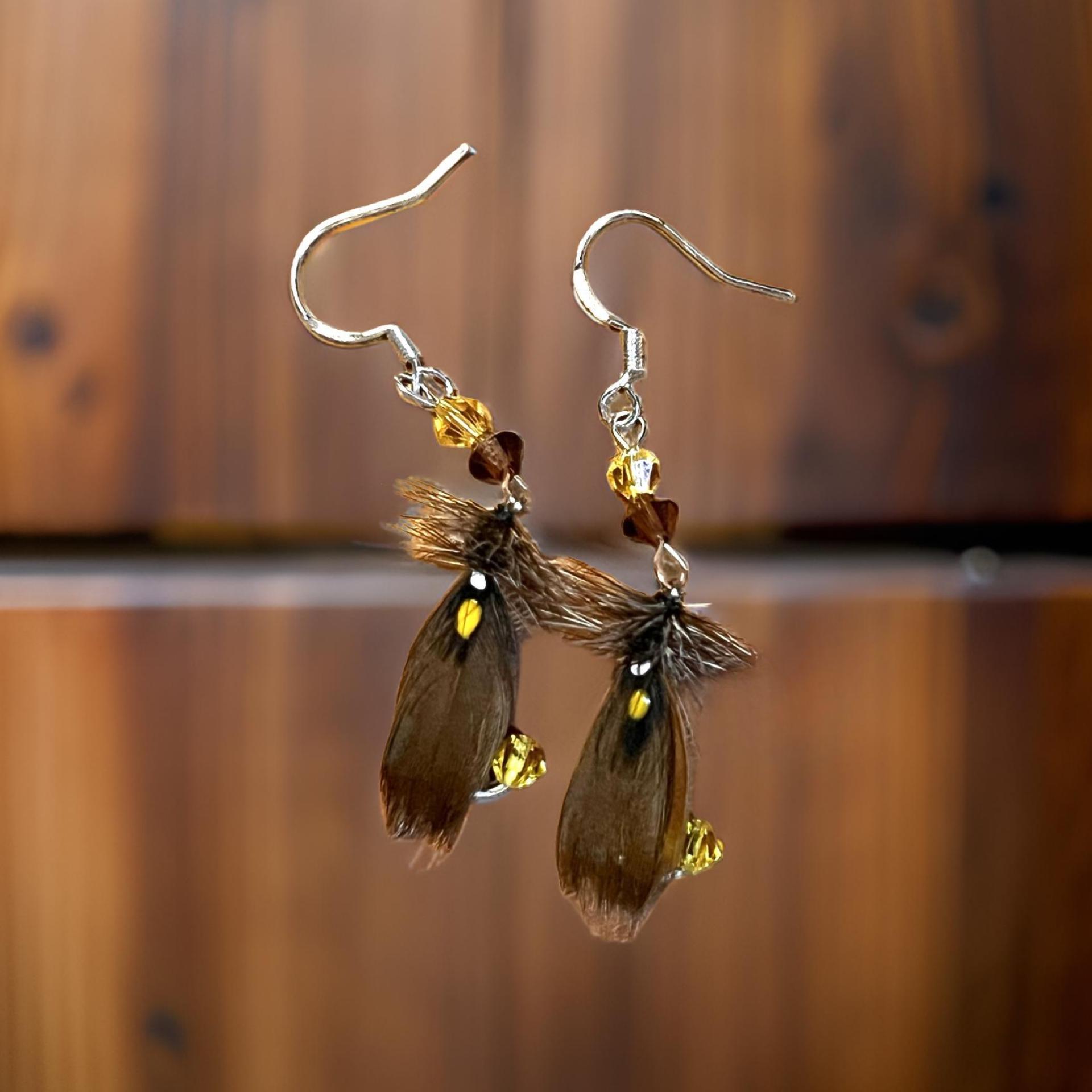 Introducing a New Pair Fly Fishing Earrings A Brown Hornberg Fly ...