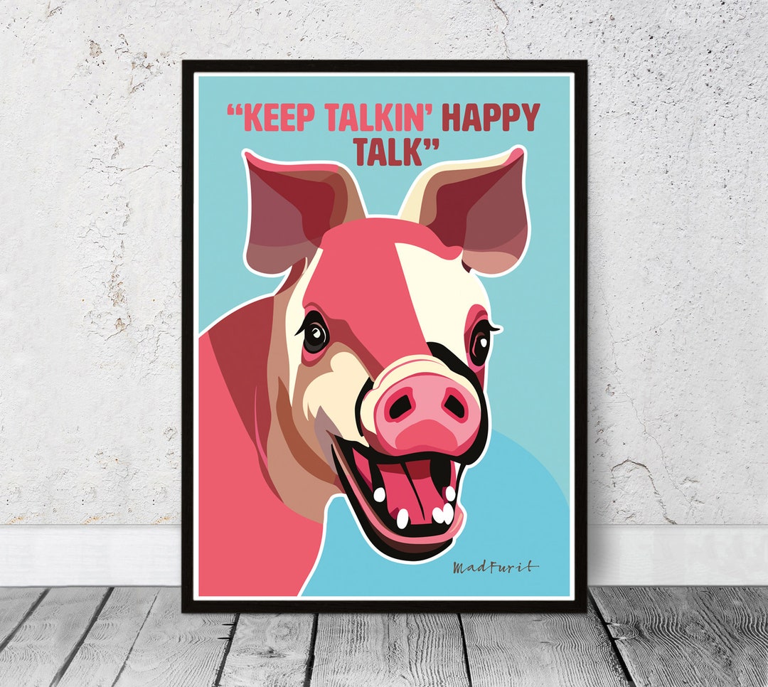 Animal Portrait Illustration, Poster Print, Pig Illustration, keep ...