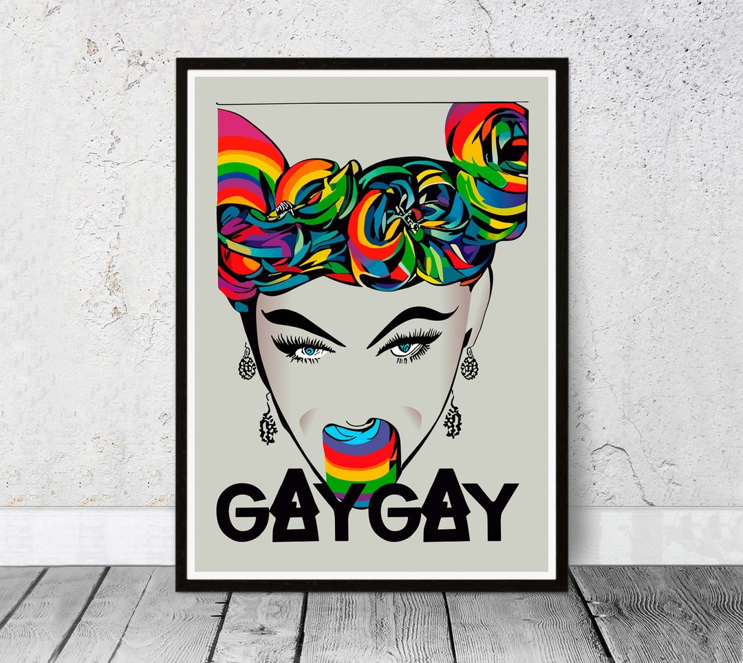 LGBTQ Gay Gay Poster, LGBTQ Print, Rainbow Gay Illustration, Fashion ...