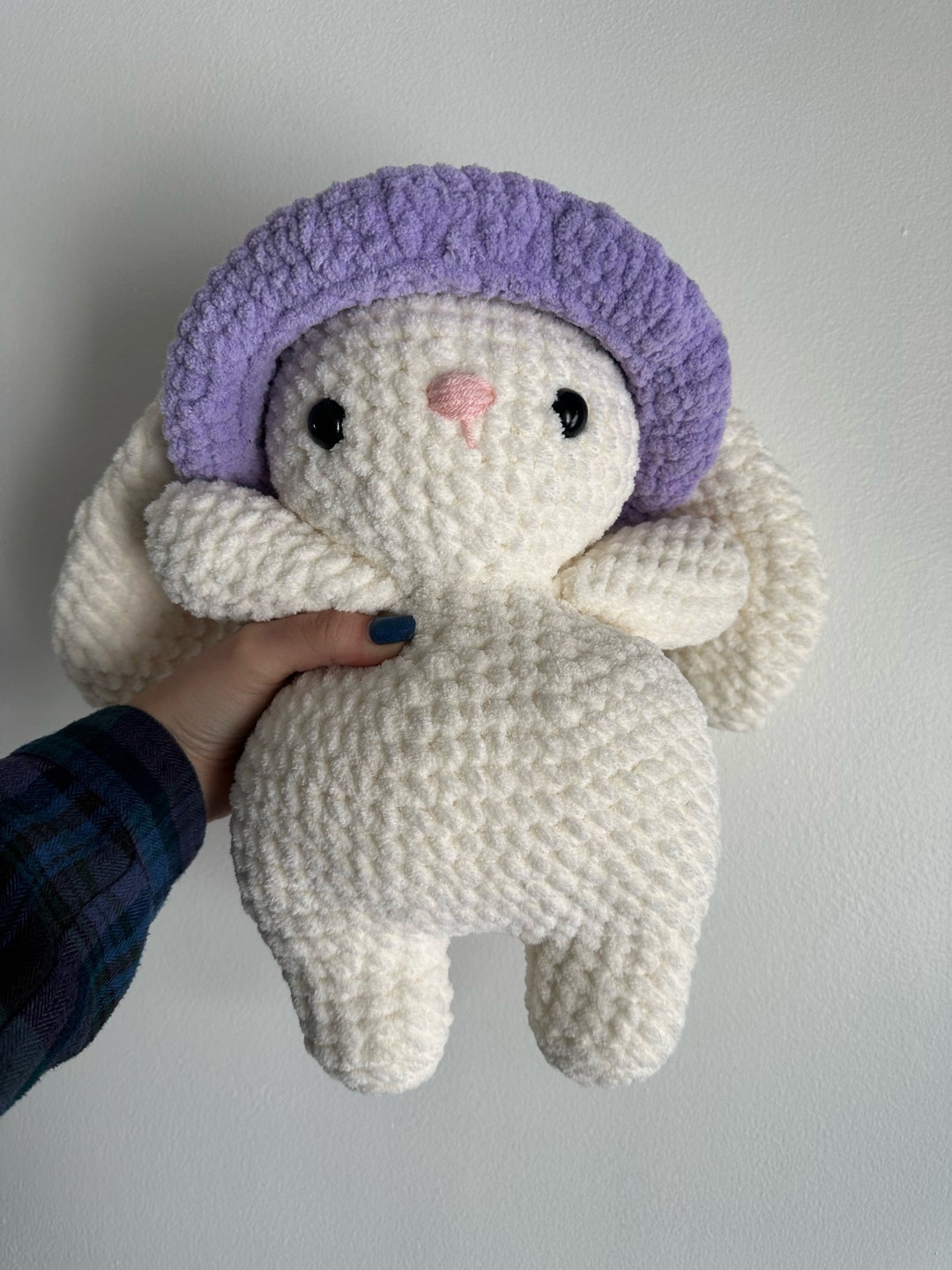 Fluffy Stuffed Bunny Crochet Plushie lg - Etsy