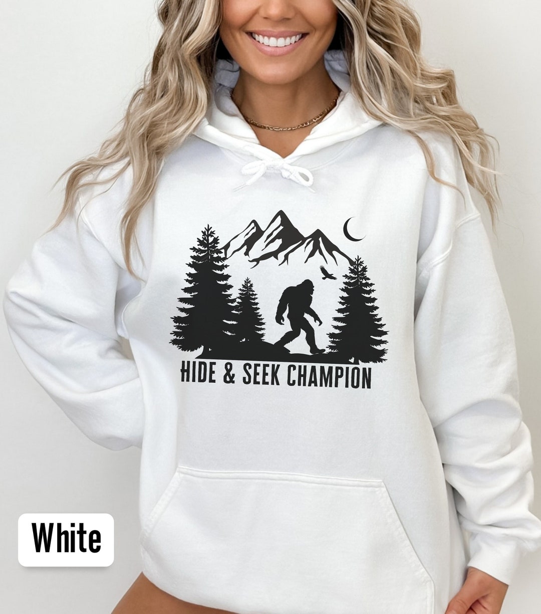 Sasquatch Hoodie, Big Foot Hoodie, Hide N Seek Champion Hoodie, Camping ...