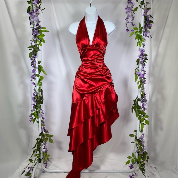 Vintage red halter prom - Gem
