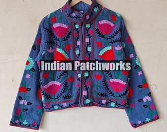 Handmade Suzani Embroidery Jacket, Winter Wear Jacket Coat, Womens Coat ...