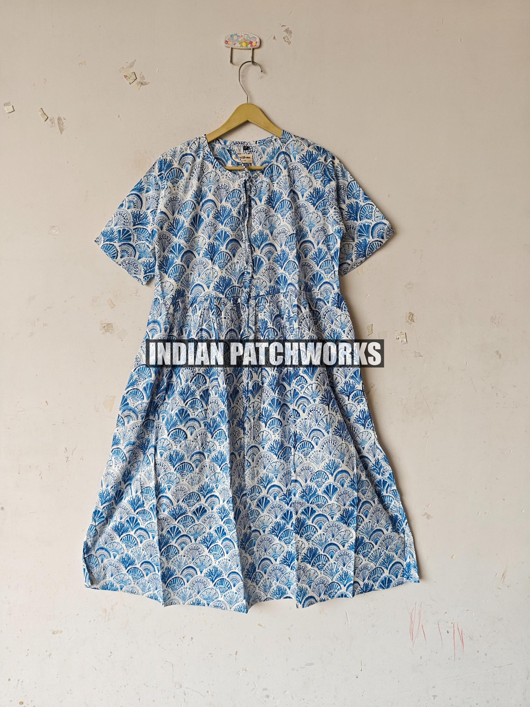 Handmade Block Print Cotton Maxi Dress: Floral Summer Dress - Etsy