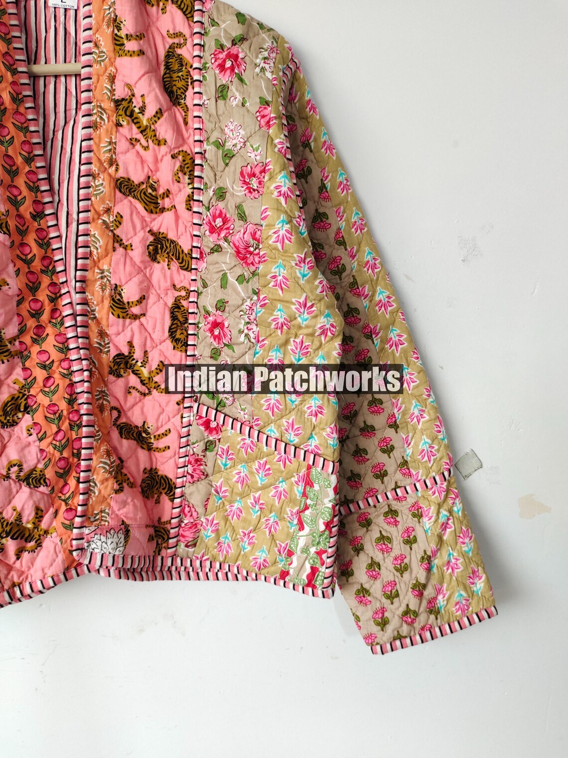 Cotton Handmade Kantha Jacket, Womens Clothing Quilted Reversible Coat ...