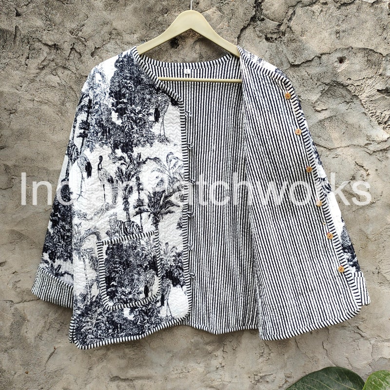 Collarless Jacket Black - Etsy