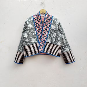 Cotton Women's Quilted Jacket Patchwork Boho Style Quilted Handmade ...