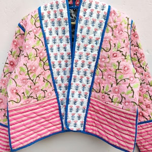 Cotton Women's Quilted Jacket Patchwork Boho Style Quilted Handmade ...