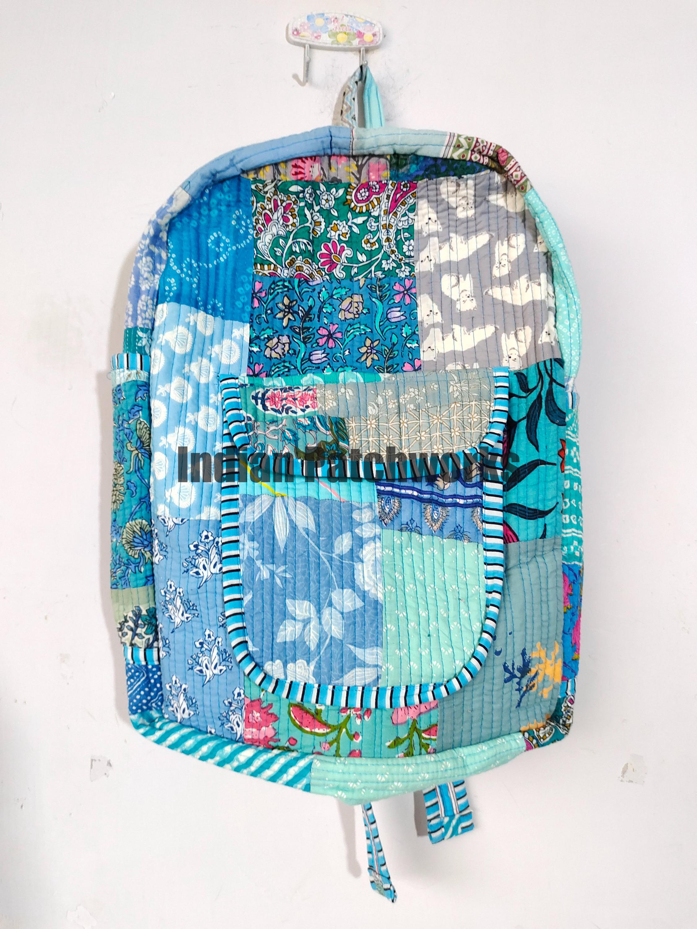 Cotton Quilt Patchwork Backpack Cotton Indian Laptop Bag Hand Bohemian ...