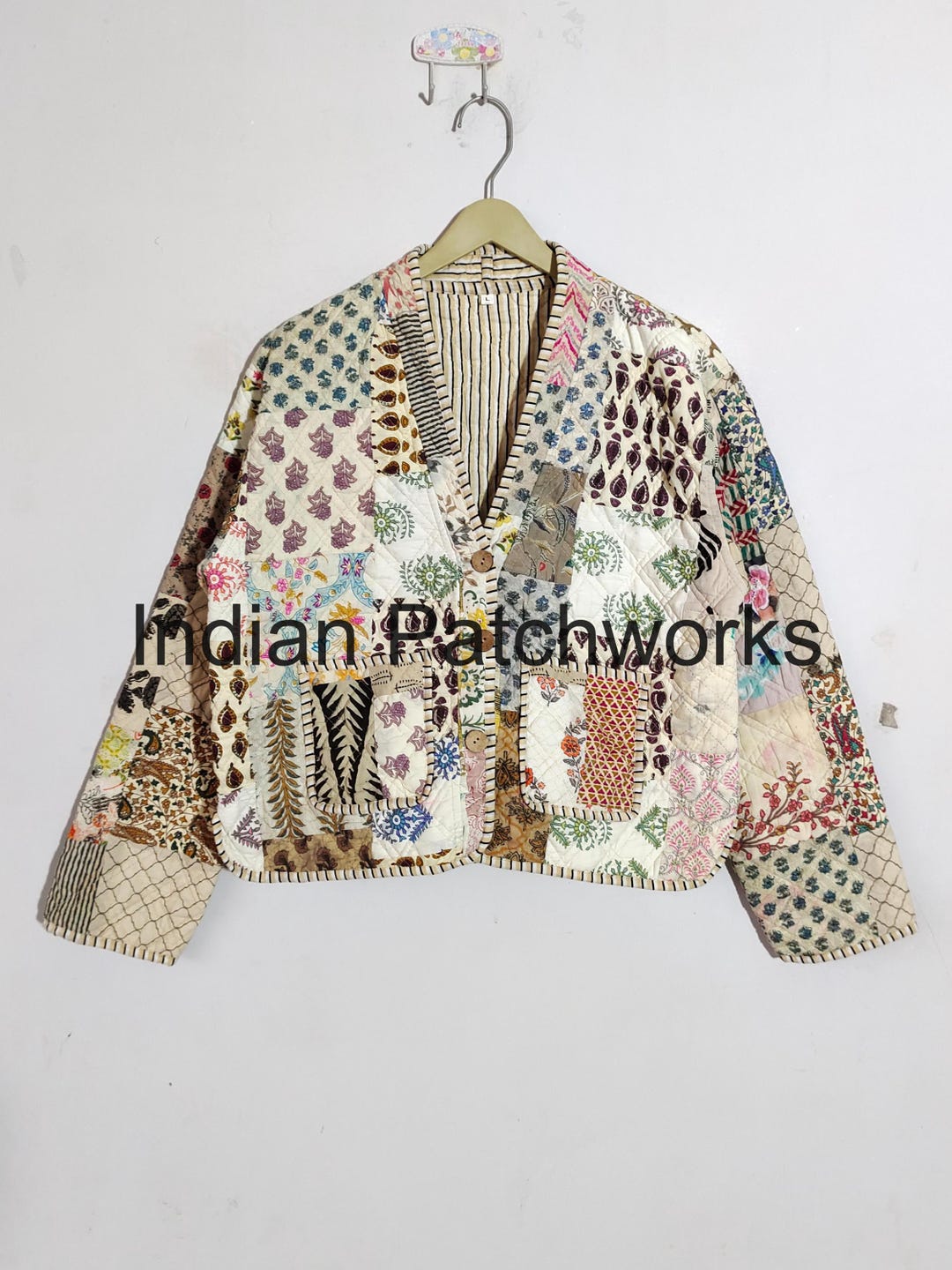 Indian Hand Block Print Fabric Quilted Jacket Short Women Wear New ...