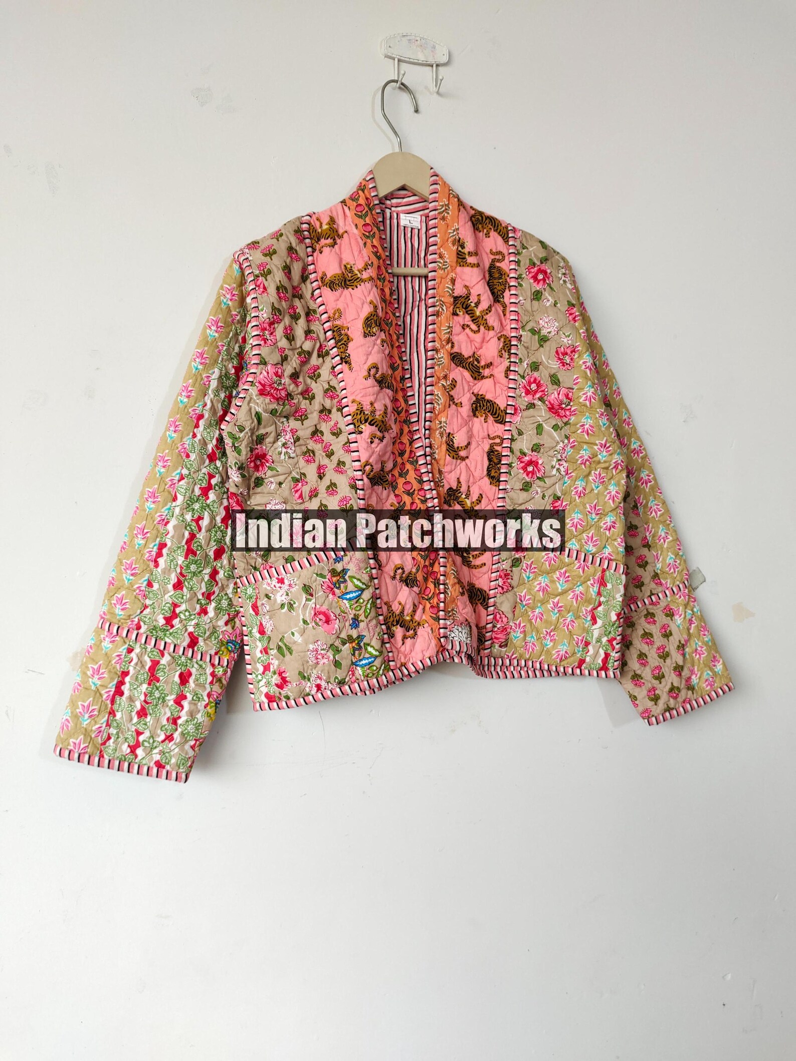 Cotton Handmade Kantha Jacket, Womens Clothing Quilted Reversible Coat ...