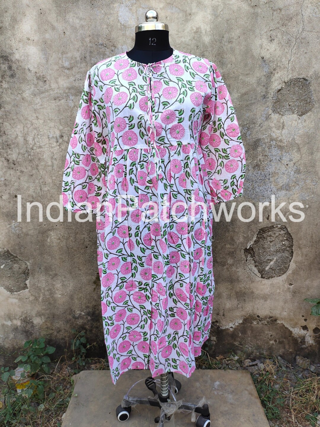 New Design Block Print Cotton Summer Maxi Dress , Handmade Bohemian ...