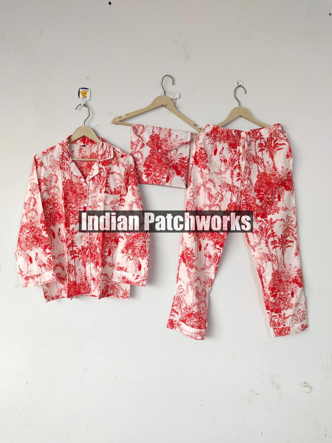 Indian Handmade 100% Cotton Pajama Set Night Wear, Soft Cotton Night ...