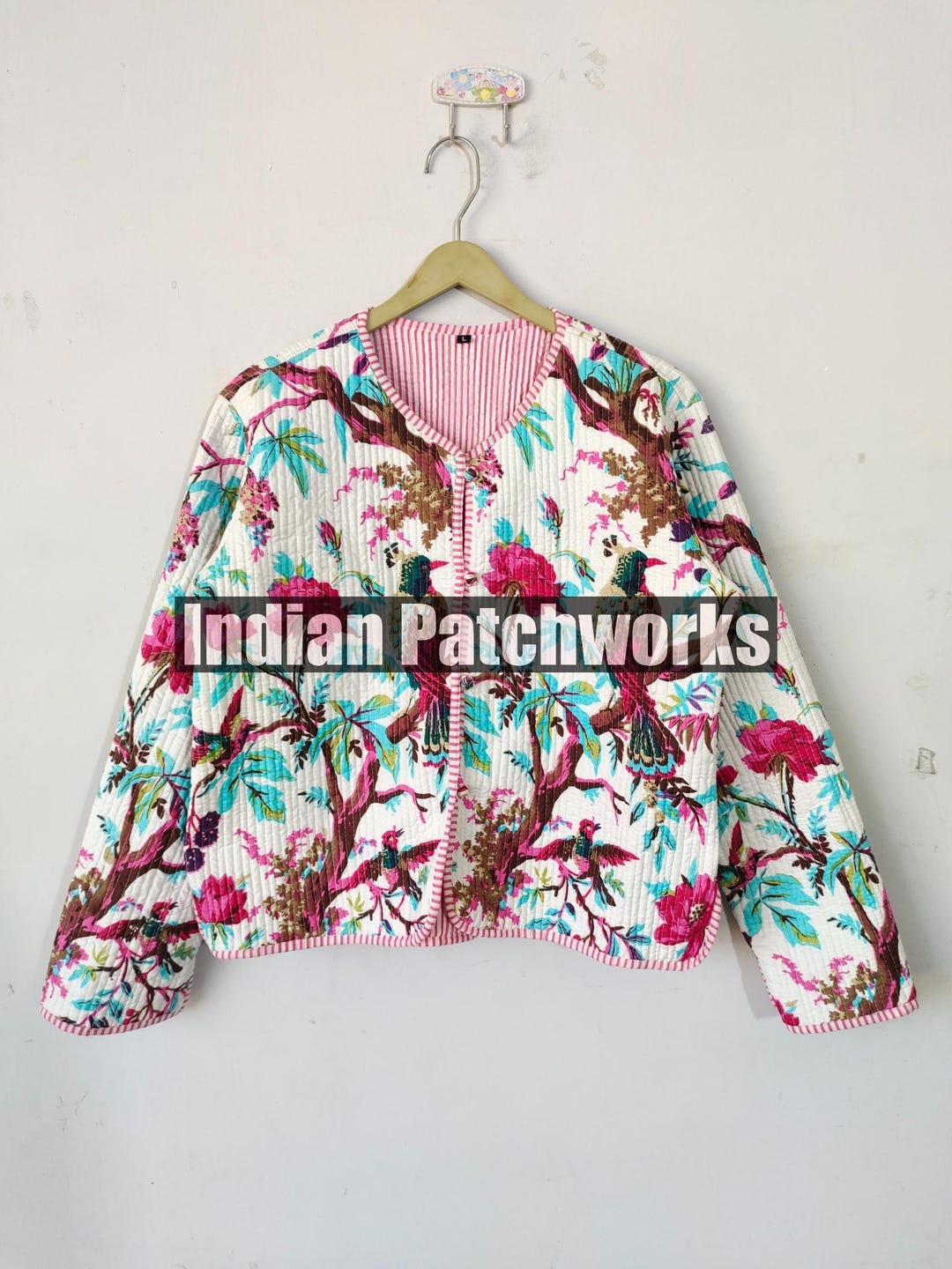 Hand Block Print Quilted Cotton Jacket: Indian Jungle Style - Etsy