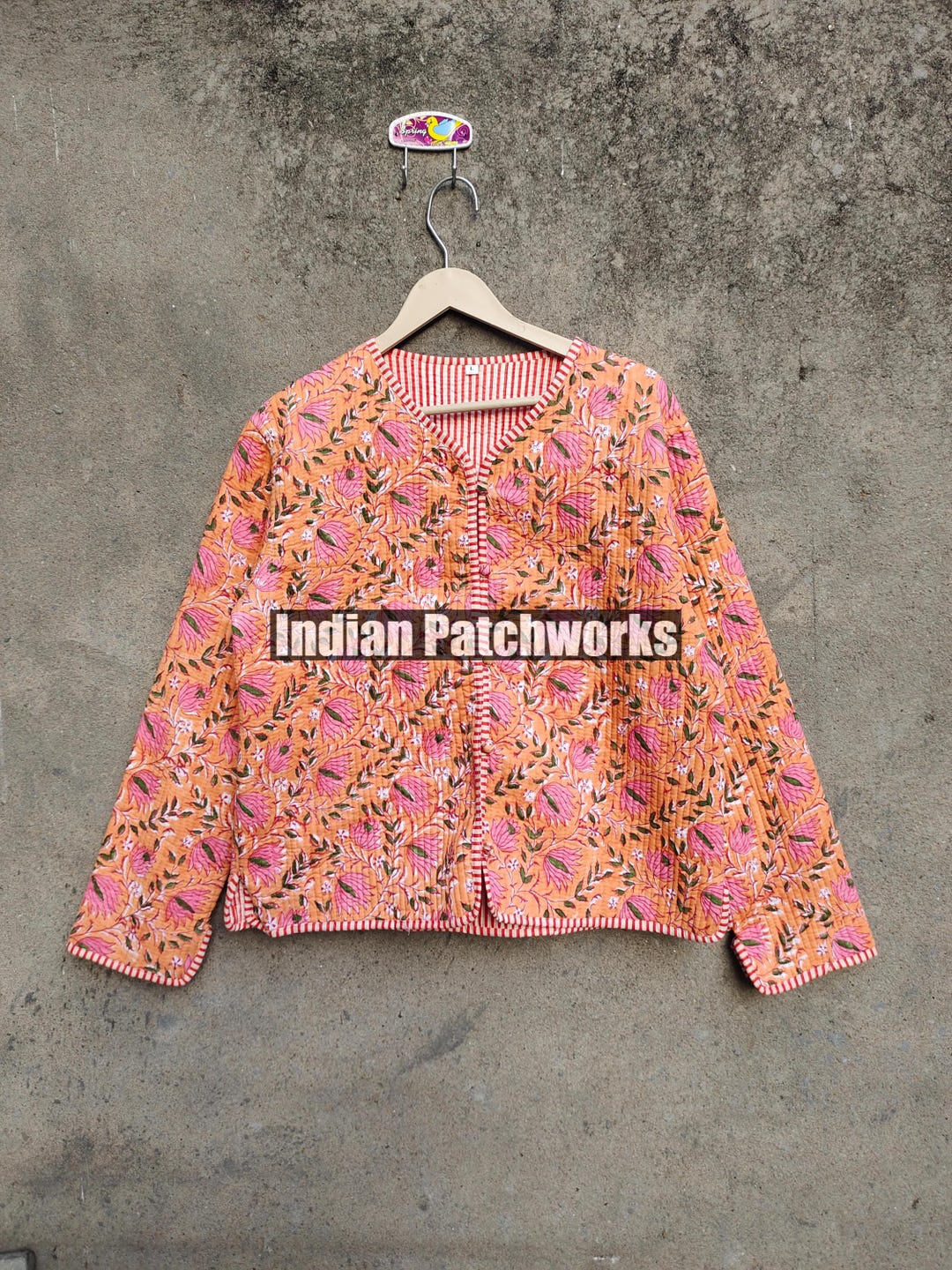 New Block Print Jacket, Cotton Quilted Handmade Cotton Floral Jacket ...