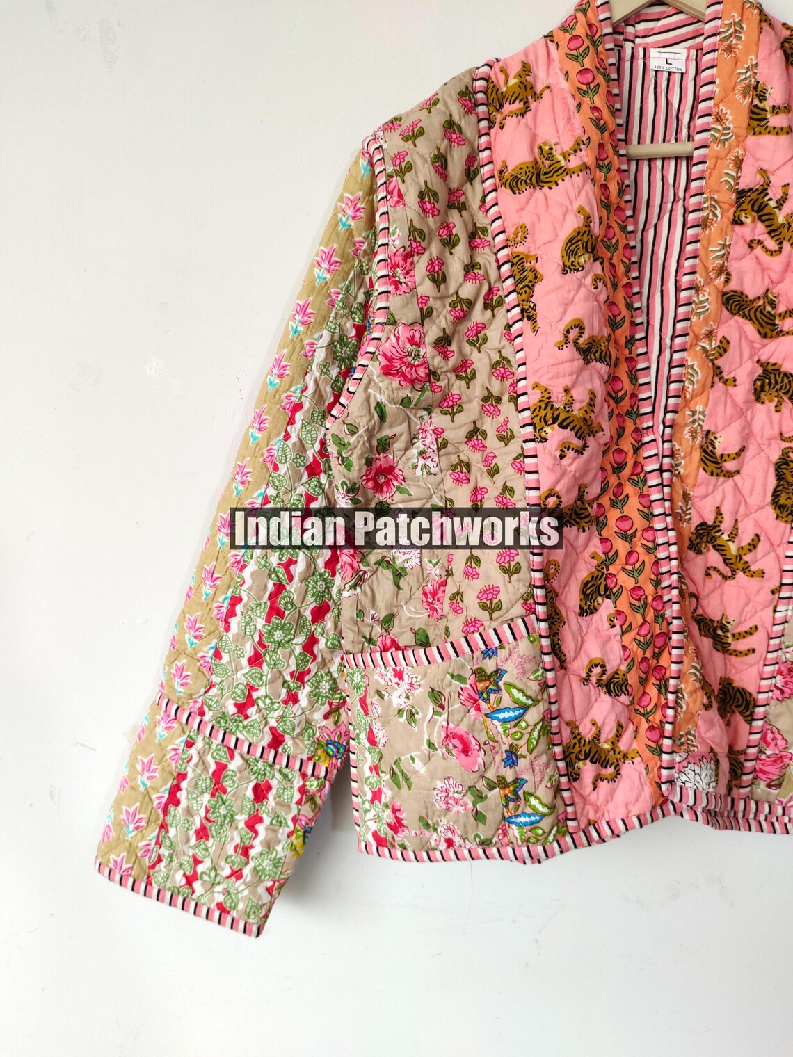 Cotton Handmade Kantha Jacket, Womens Clothing Quilted Reversible Coat ...