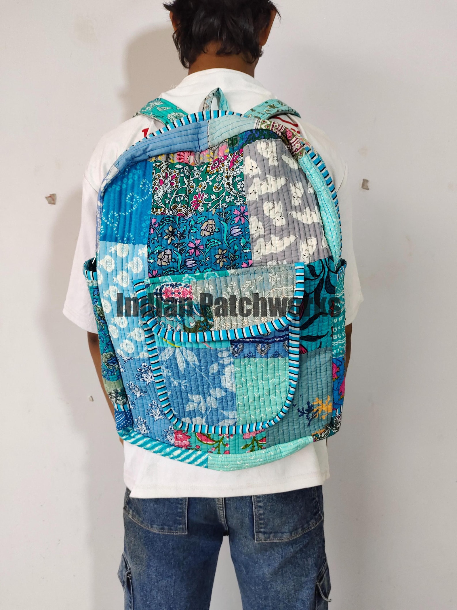 Cotton Quilt Patchwork Backpack Cotton Indian Laptop Bag Hand Bohemian ...